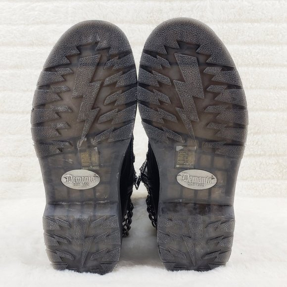 Demonia | Shoes | Bolt 25 Goth Combat Biker Chain Ankle Boots Restocked ...